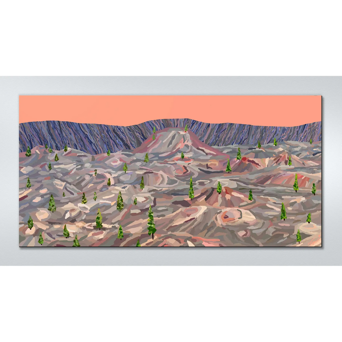 Lassen National Park Volcanic Landscape Painting by Topher Straus ...